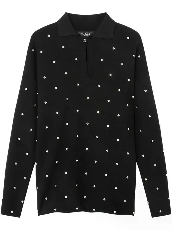 Versace Studded Polo Sweater