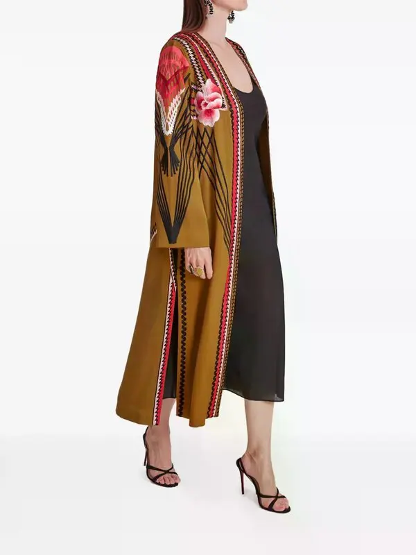 TEMPERLEY LONDON Romina Embroidered Long Coat - Neutrals