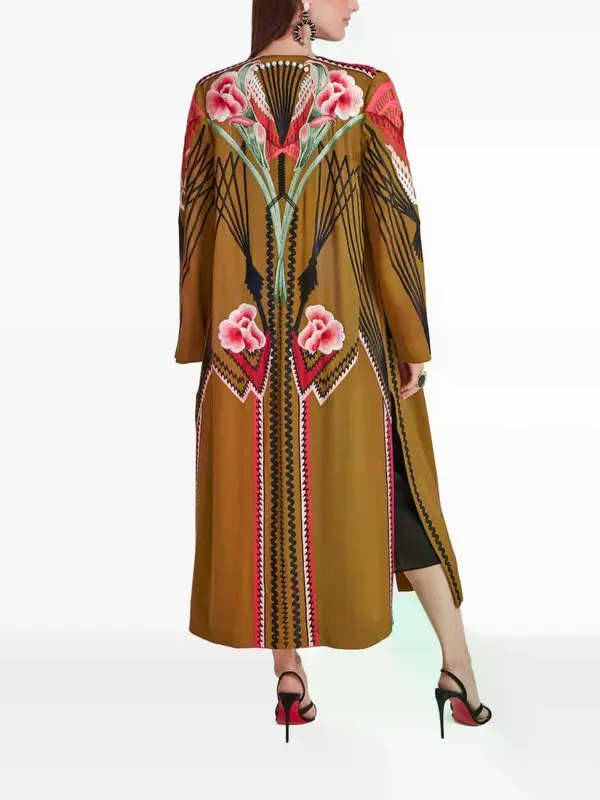 TEMPERLEY LONDON Romina Embroidered Long Coat - Neutrals