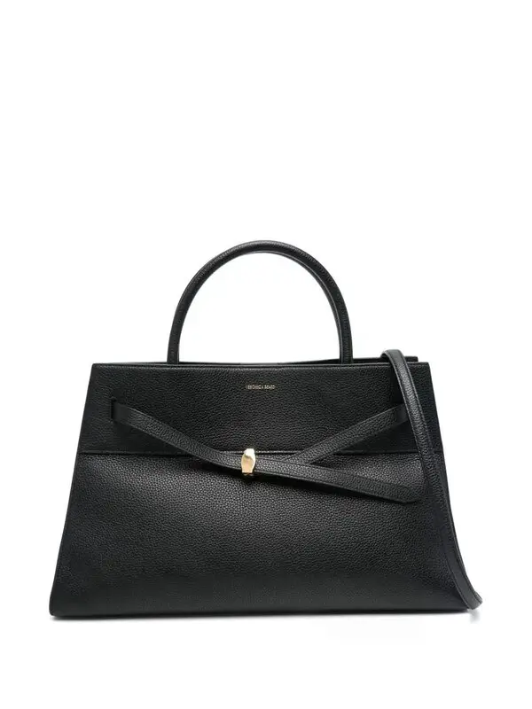 Veronica Beard Leather Tote Bag With Adjustable Shoulder Strap - Black