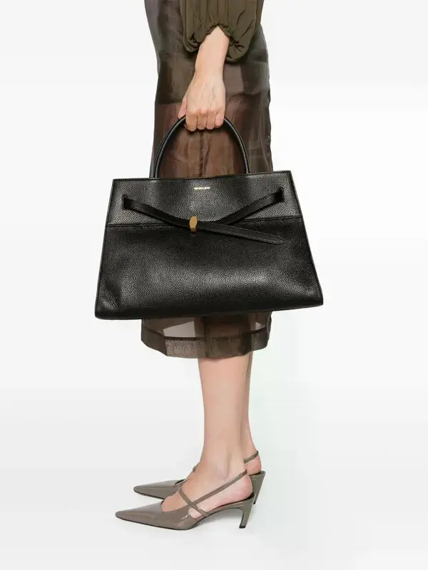 Veronica Beard Leather Tote Bag With Adjustable Shoulder Strap - Black