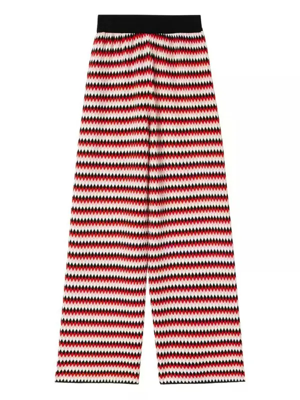 La DoubleJ Checkered Wide-leg Trousers