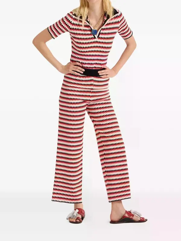 La DoubleJ Checkered Wide-leg Trousers