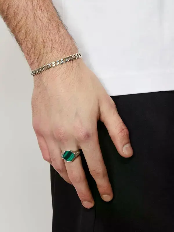 Emanuele Bicocchi Sterling Silver Malachite Ring