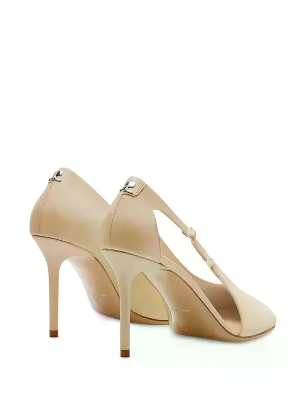 COURREGES 100mm Oblique Leather Pumps