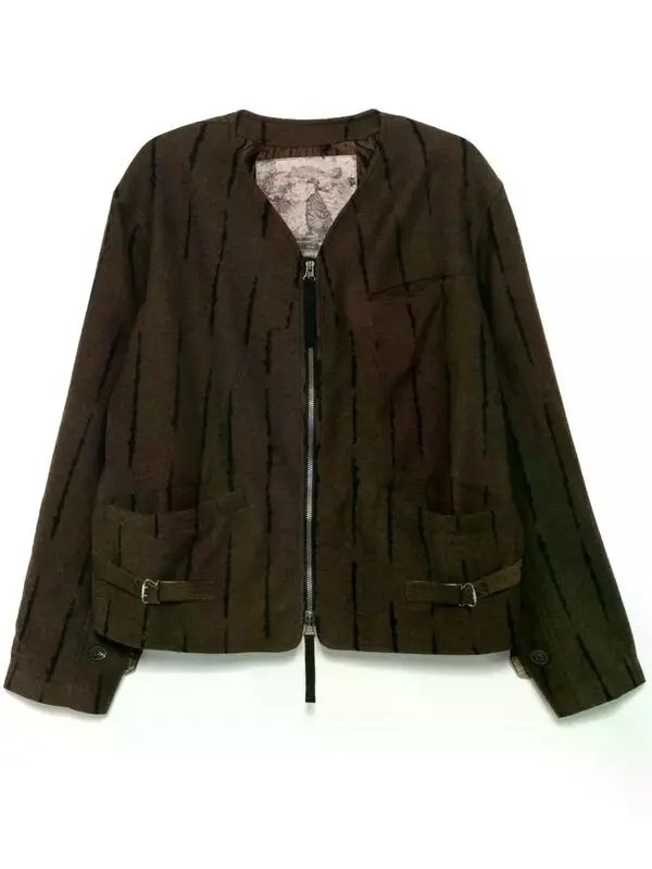 ZIGGY CHEN Twill Weave Jacket With Graphic Print