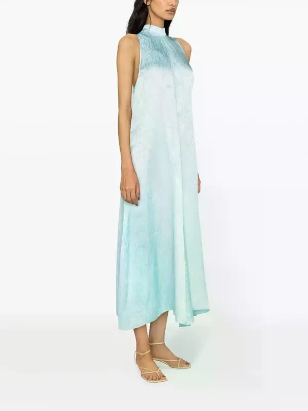 FORTE_FORTE Check Jacquard Midi Dress With Attached Scarf