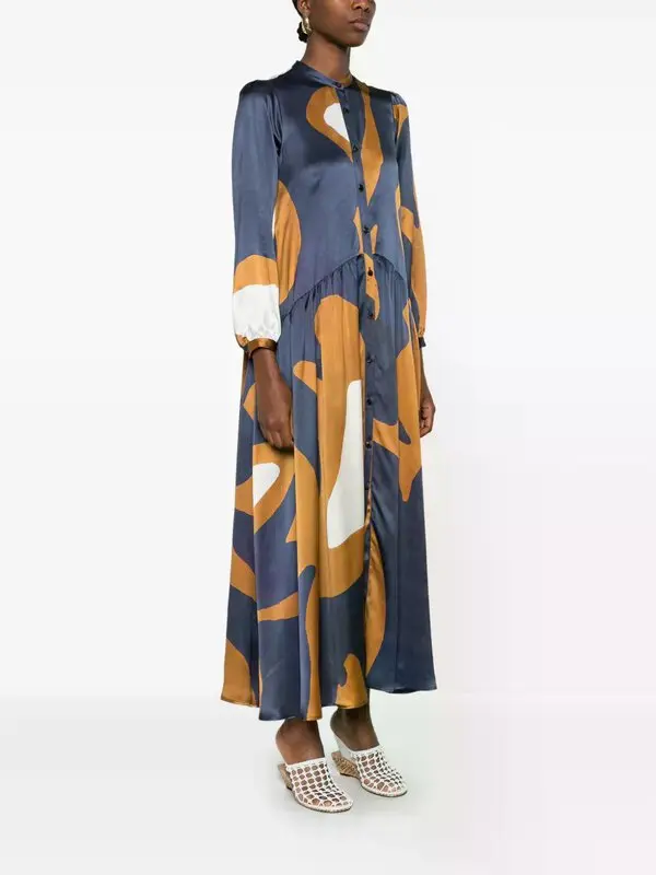Kiton Abstract Print Maxi Dress