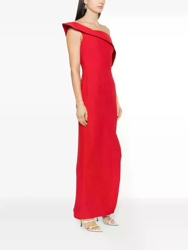 Roland Mouret Off-shoulder Crepe Gown