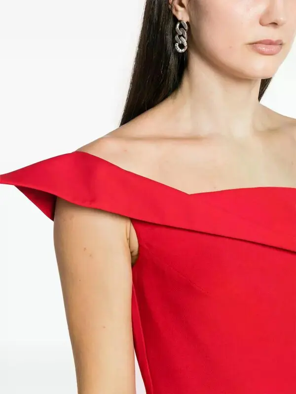 Roland Mouret Off-shoulder Crepe Gown