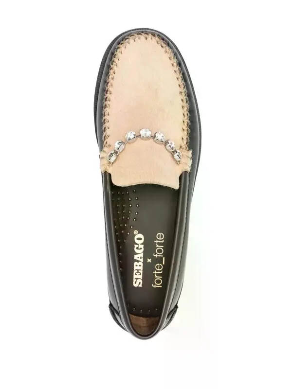 FORTE_FORTE X Sebago Crystal-embellished Loafers - Brown