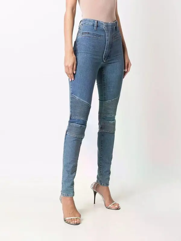 Philipp Plein Iconic High Waist Biker Jeans