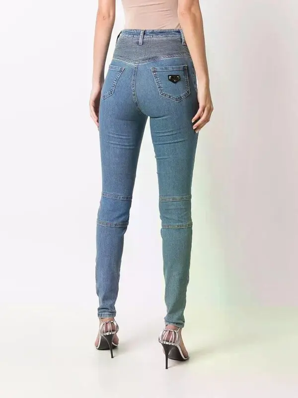 Philipp Plein Iconic High Waist Biker Jeans