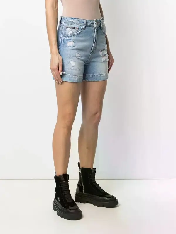 Philipp Plein Embellished Denim Shorts