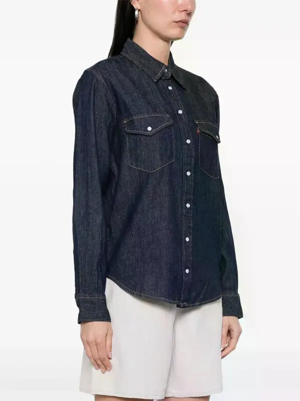 LEVI'S Indigo Denim Shirt With Press-stud Fastening