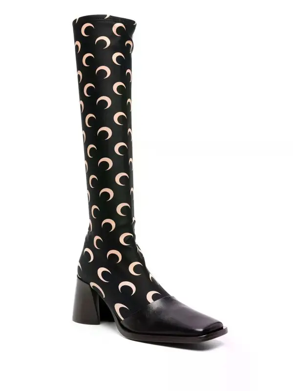 MARINE SERRE Regenerated Jersey Knee-high Boots