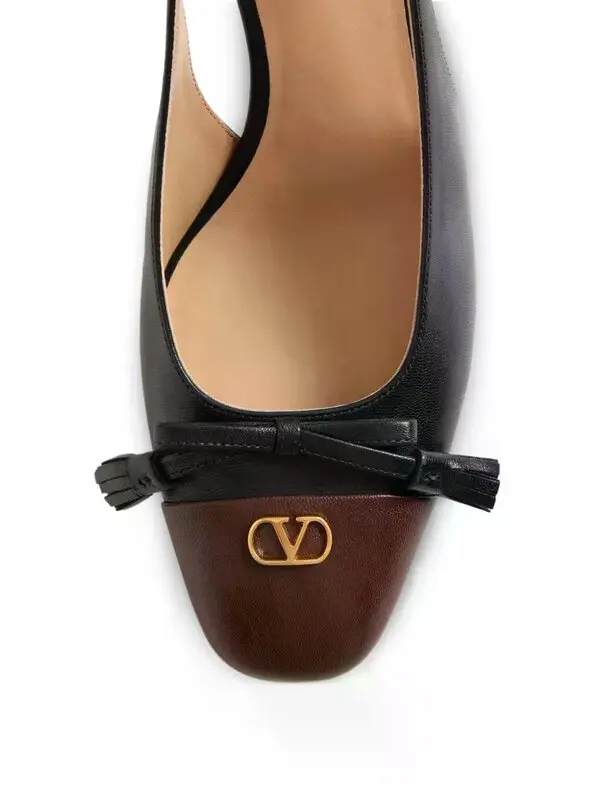 Valentino Garavani Two-tone Kidskin Slingback Pumps - Black