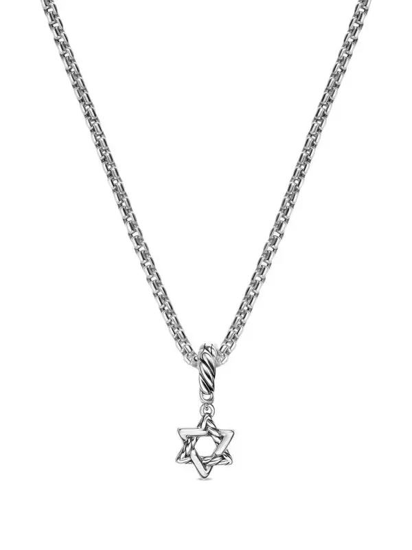 David Yurman Micro Pavé Star Of David Diamond Necklace - Silver