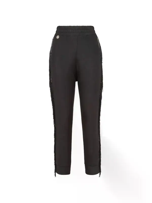 Philipp Plein Fringed Trim High Rise Trousers
