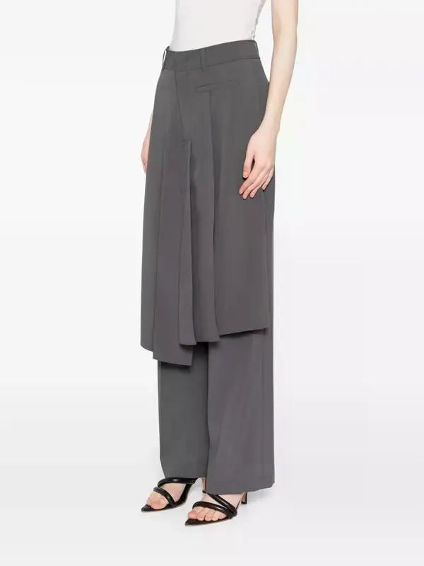 Goen.j Asymmetrical Pleated Straight Trousers