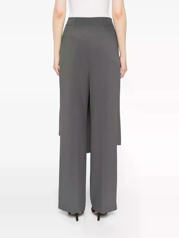 Goen.j Asymmetrical Pleated Straight Trousers