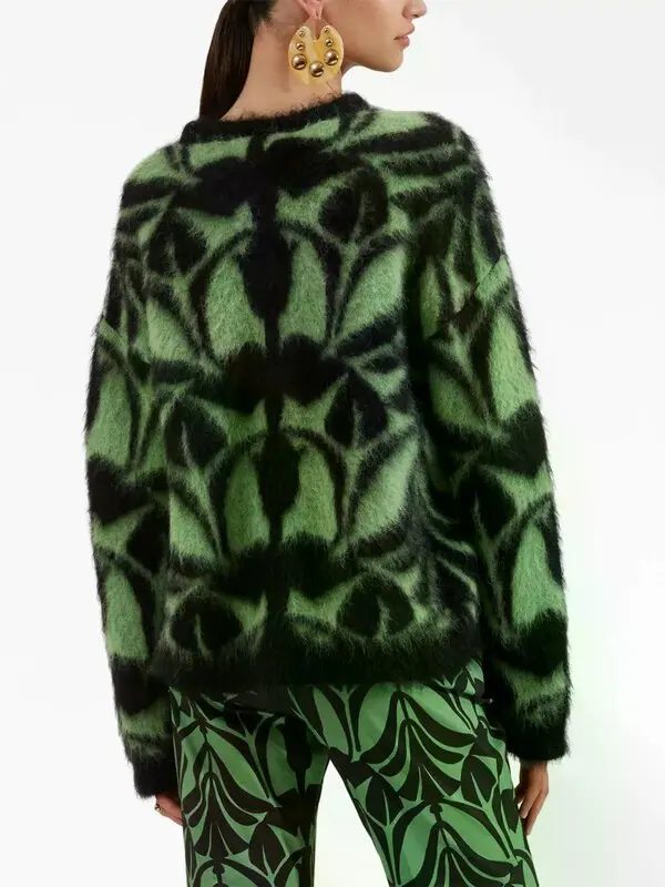 La DoubleJ Intarsia-knit Long-sleeve Jumper - Green