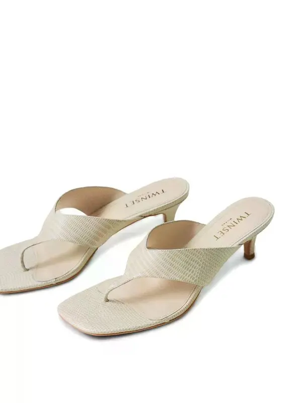 TWINSET 60mm Textured Thong Sandals