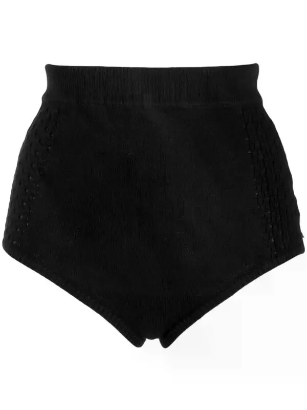 Cashmere In Love Kira Crochet-knit Mini Shorts - Black