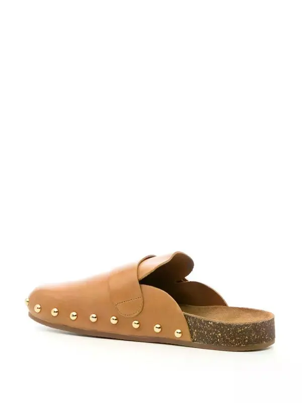 Tory Burch Mellow Logo-plaque Leather Mules - Brown
