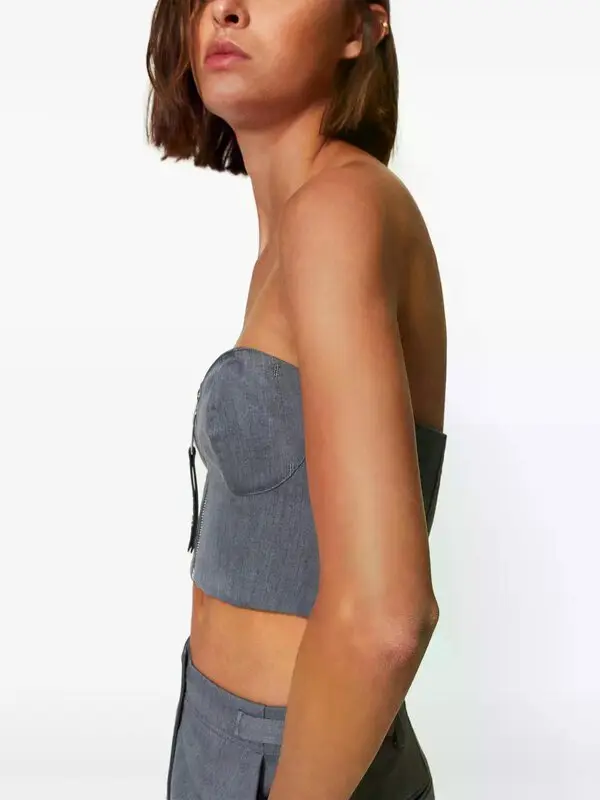 TWINSET Bustier-neck Cropped Top