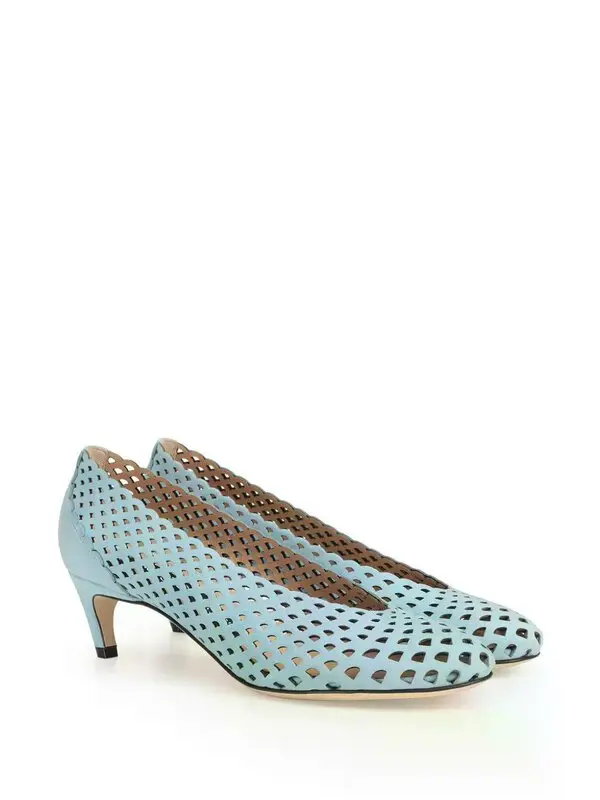 SERGIO ROSSI Light Suede Cut-out Pumps - Blue