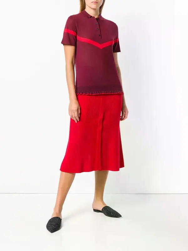 Cashmere In Love Burgundy And Wool Knitted Polo Shirt