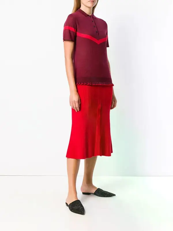 Cashmere In Love Burgundy And Wool Knitted Polo Shirt