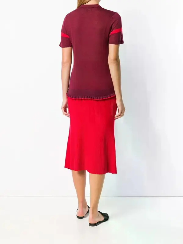 Cashmere In Love Burgundy And Wool Knitted Polo Shirt