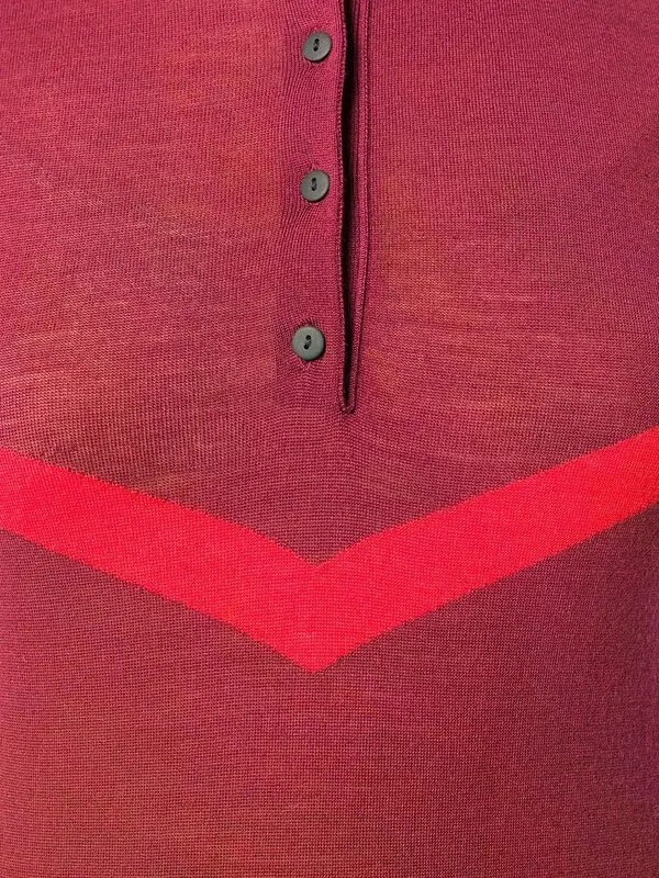 Cashmere In Love Burgundy And Wool Knitted Polo Shirt