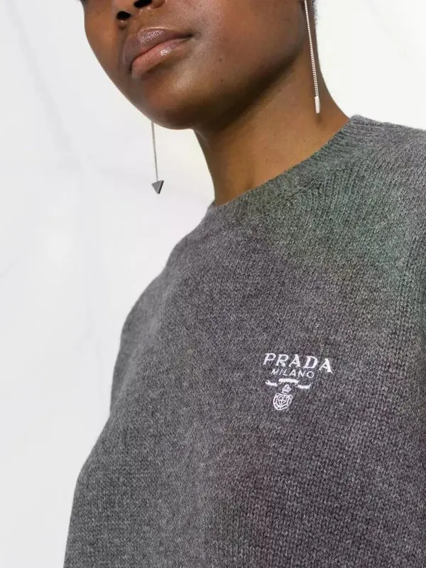 Prada Cashmere Chest Logo Jumper