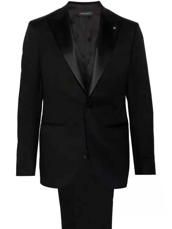 LUIGI BIANCHI MANTOVA Single-breasted Three-piece Suit - Black