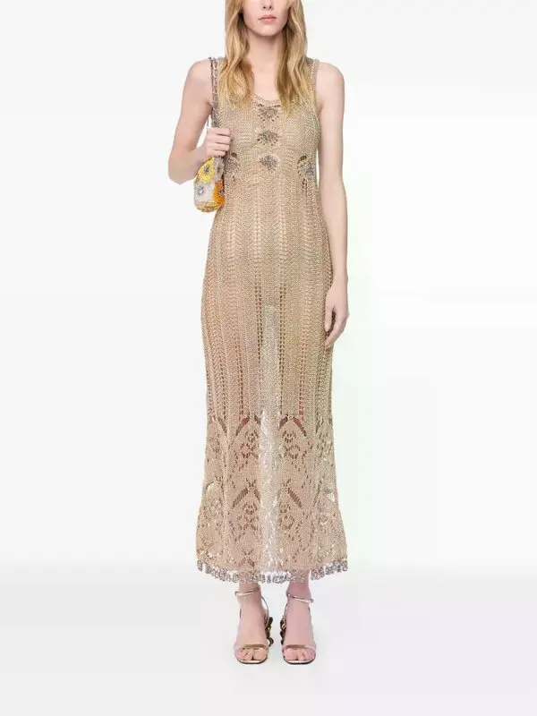 Rabanne Sleeveless Crochet Maxi Dress