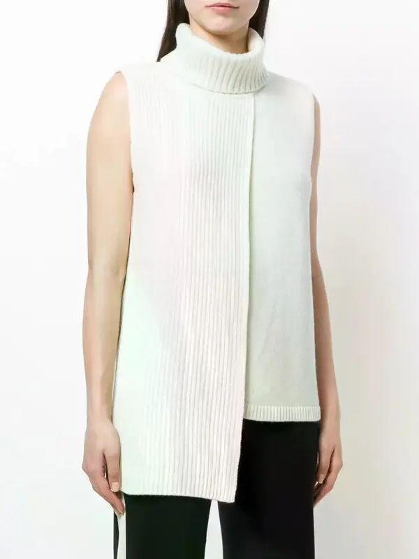Cashmere In Love Tania Sleeveless Turtleneck - Neutrals