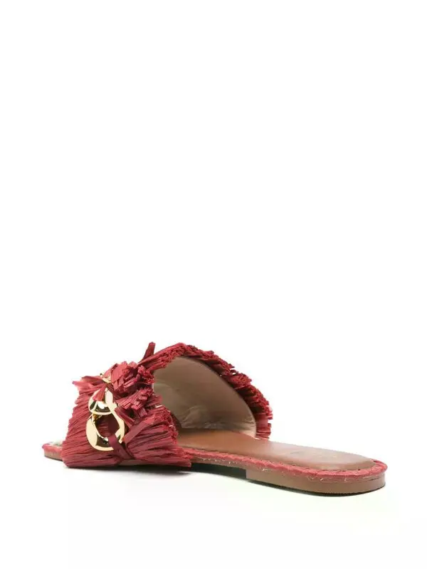 DE SIENA Chain Detail Raffia Sandals