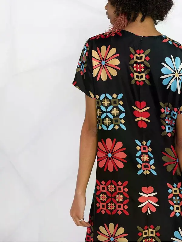 La DoubleJ Printed Silk Maxi Dress - Black