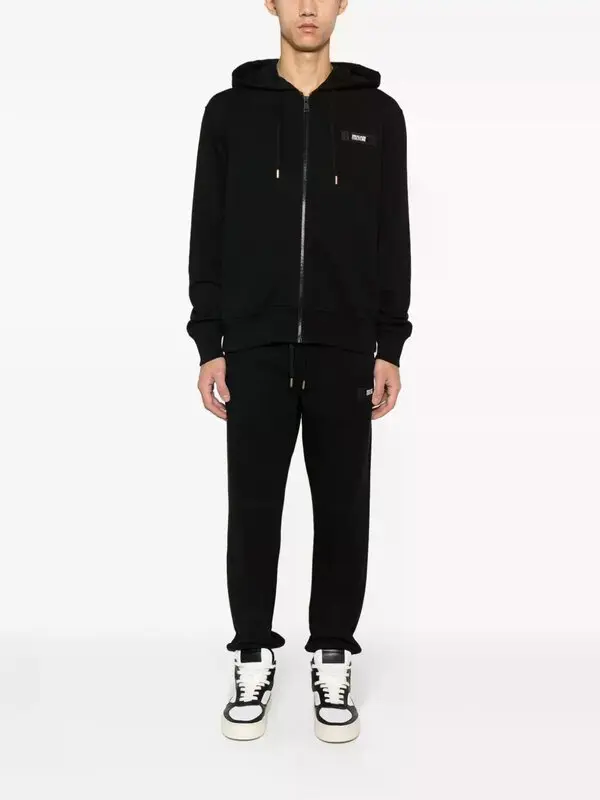 Versace Logo-patch Cotton Track Pants - Black