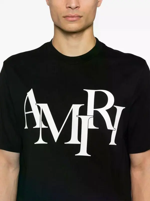 Amiri Staggered-logo T-shirt - Black