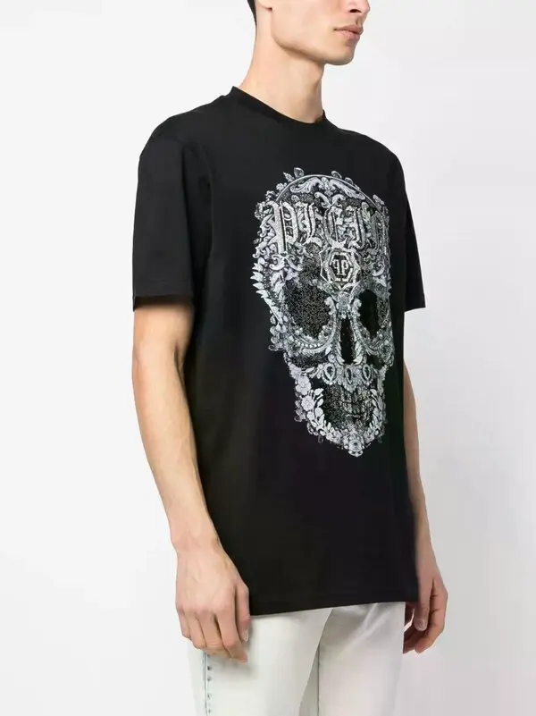 Philipp Plein Baroque Skull Cotton T-shirt - Black