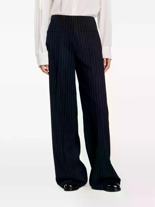 Sandro Chalk-striped Wide-leg Trousers