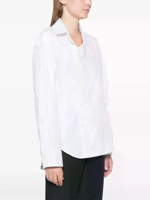 FRENKEN Asymmetric Collar Cotton Poplin Shirt