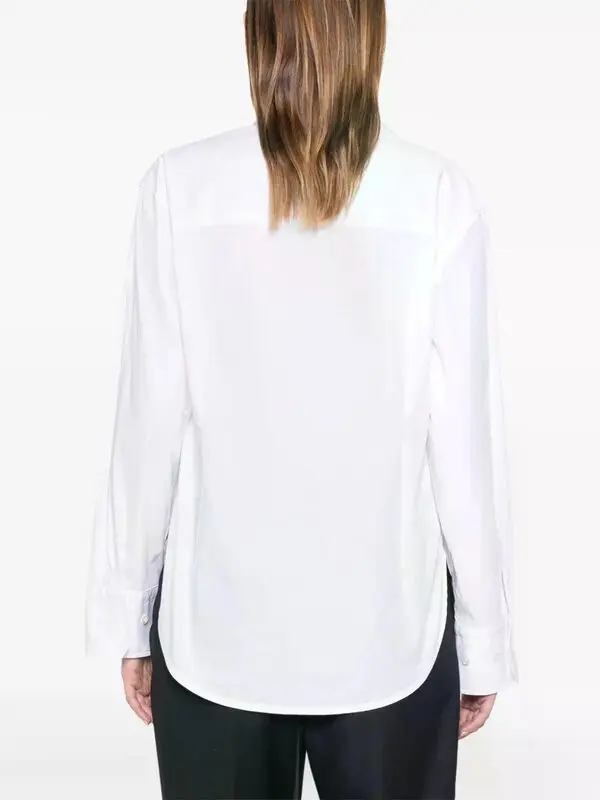 FRENKEN Asymmetric Collar Cotton Poplin Shirt