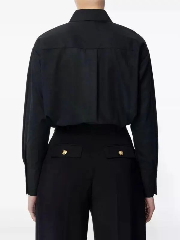 Elisabetta Franchi Cotton Poplin Shirt With Logo Cuffs