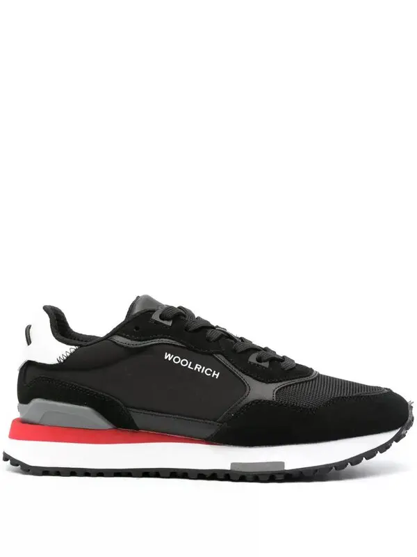 Woolrich Retro Panelled Logo-print Sneakers - Black