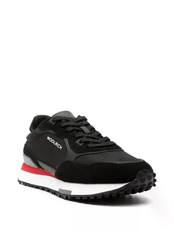 Woolrich Retro Panelled Logo-print Sneakers - Black
